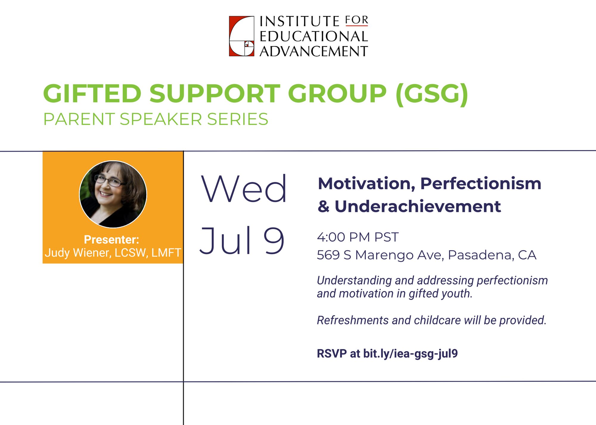 Gifted Support Group - Institute for Educational Advancement